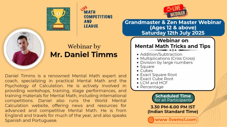 Mental Math World Cup 2025 - Live Math Competitions and League